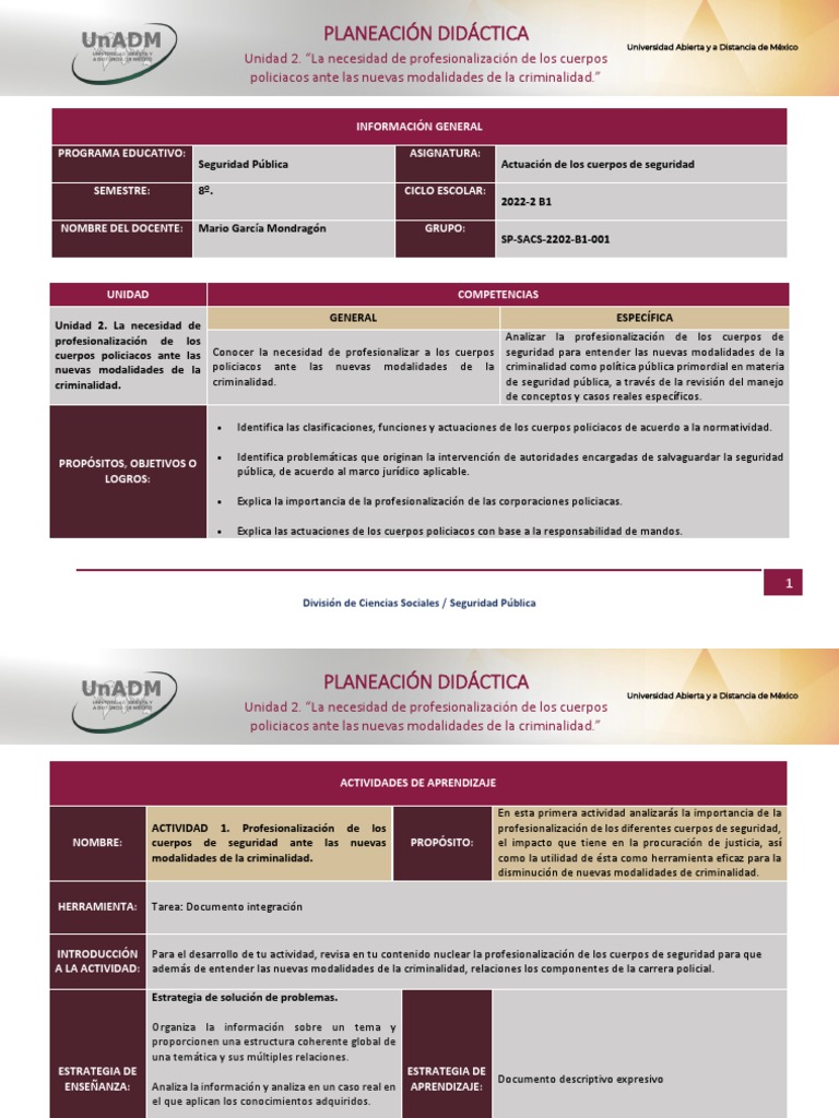 Sacs U2 A3 Pcsa | PDF | México | Policía