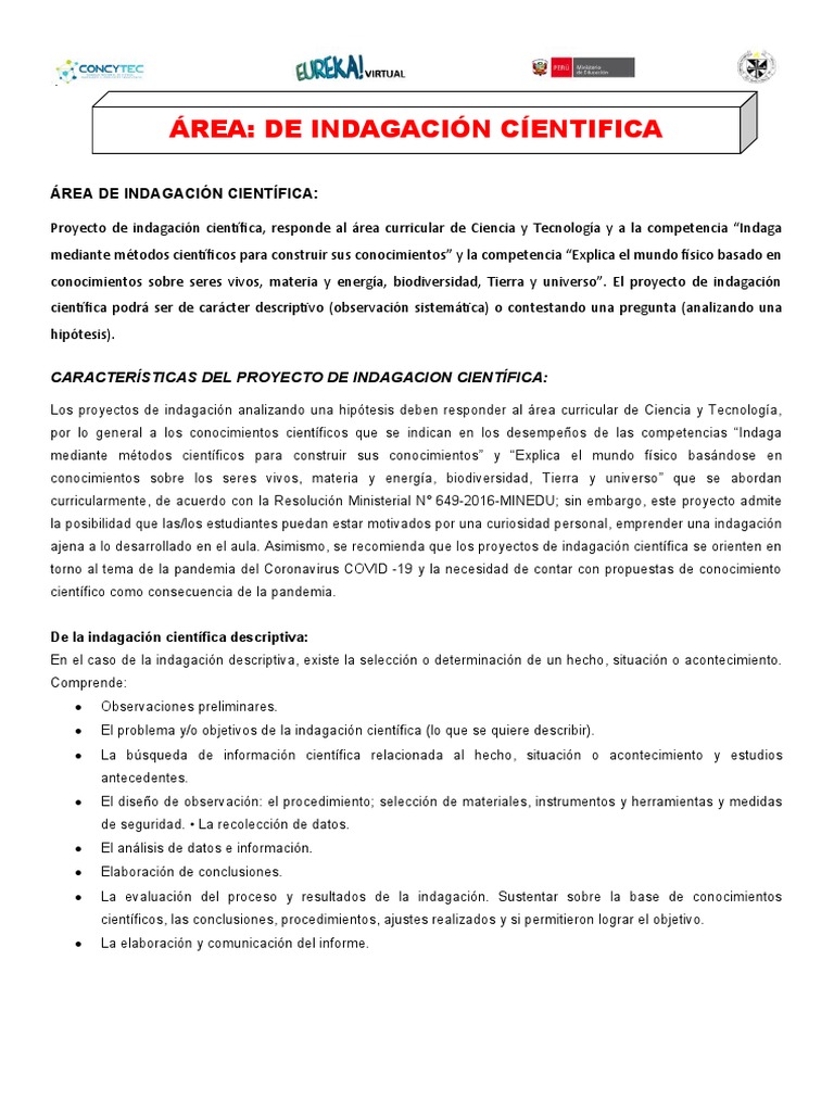 Modelo de Informe de Indagacion Científica Sin Hipótesis | PDF ...