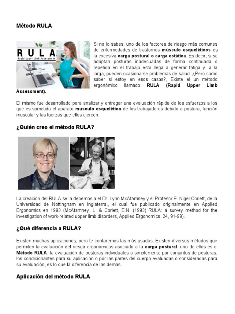 Método Rula | PDF | Medición | Músculo esquelético