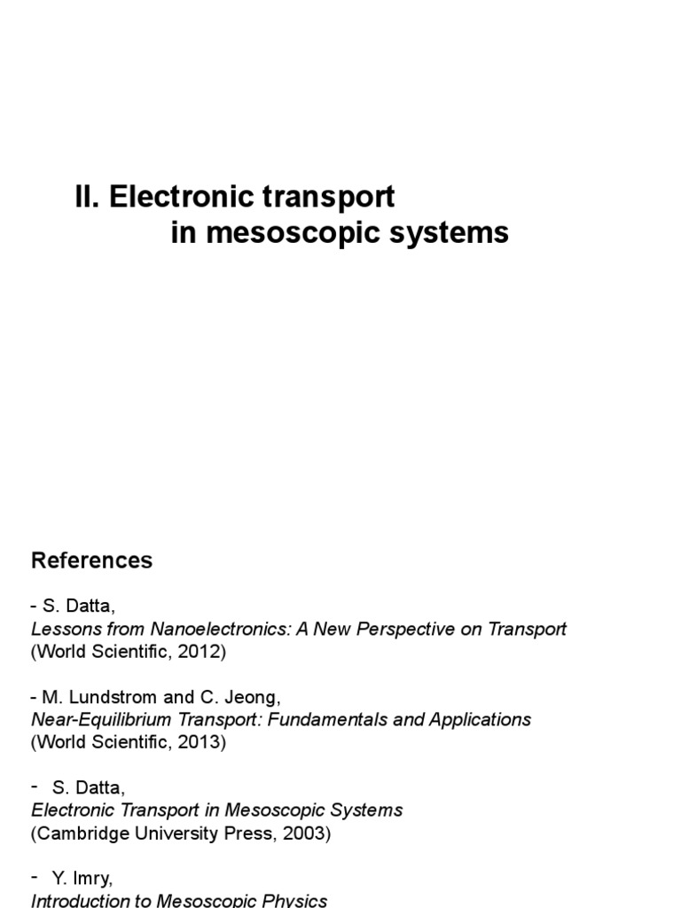 II. Electronic Transport in Mesoscopic Systems | PDF | P–N Junction ...