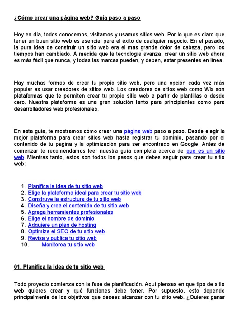 Cómo crear una página web paso a paso | PDF | Posicionamiento en ...