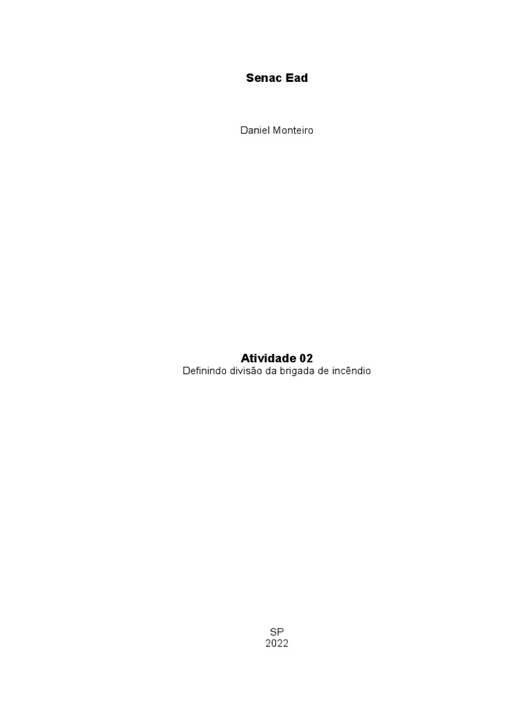 Atividade02 Modelo+ | PDF | Primeiros socorros