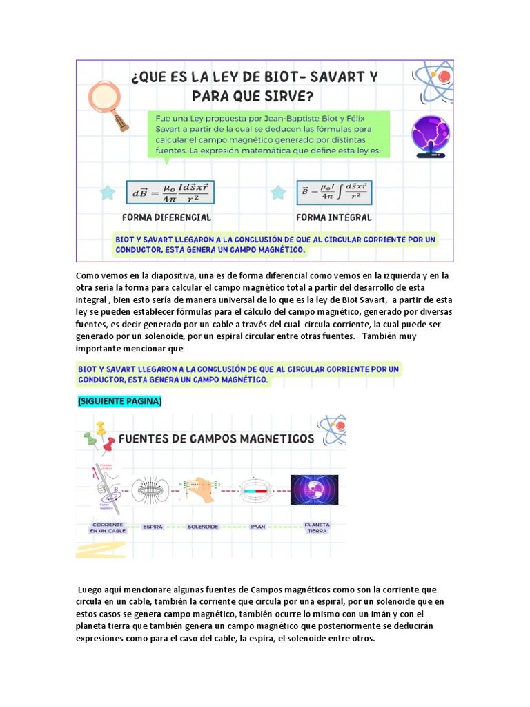 Presentacion - Guion de La Ley de Biot-Savart | PDF | Campo magnético ...