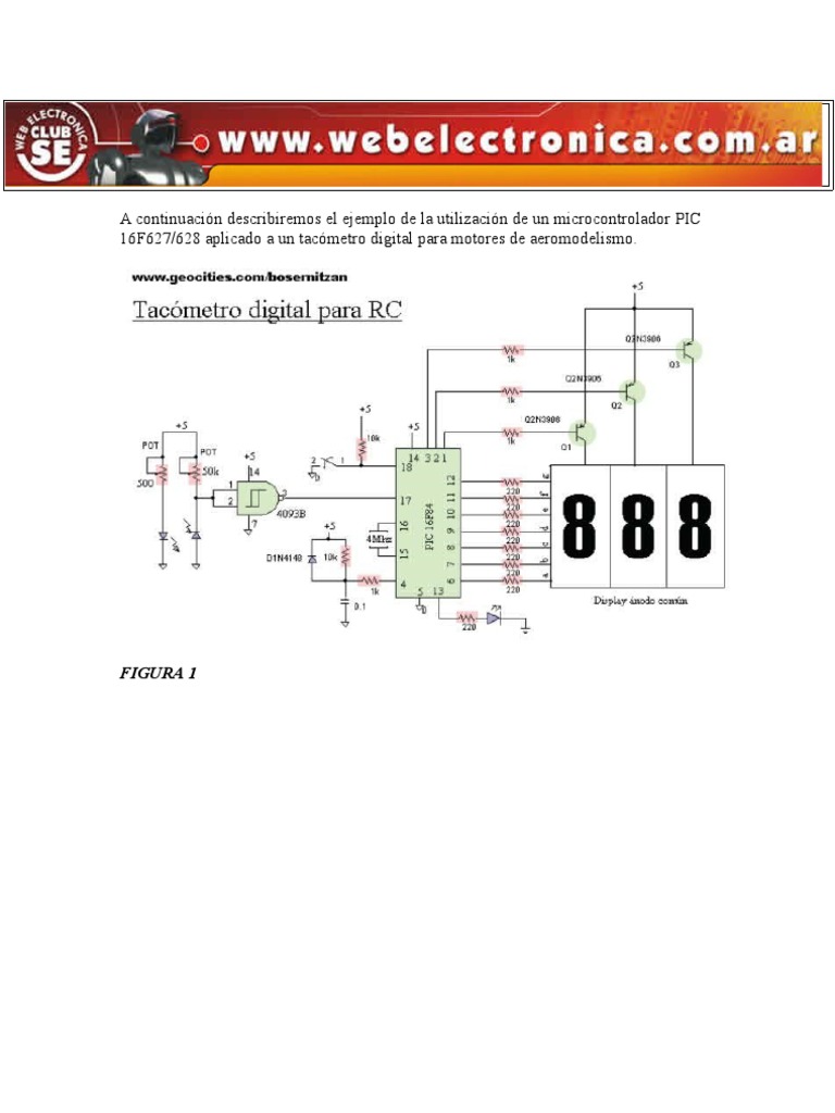 A Continuación Describiremos El Ejemplo de La Utilización de Un Microcontrolador PIC 16F627 ...