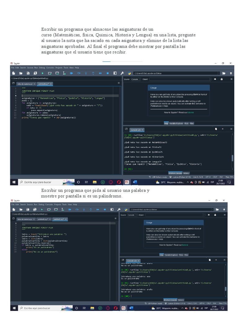 Ejercicio Tuplas y Listas 2 | PDF Ejercicio Tuplas y Listas 2 | PDF