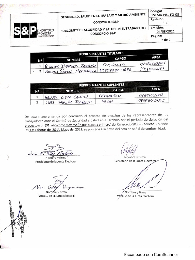 8.1. - Acta Del Proceso de Eleccion Del Comite SST | PDF