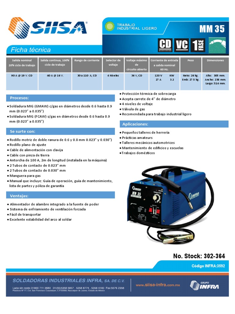 Fcha Tecnica Infra mm35 | PDF | Soldadura | Construcción