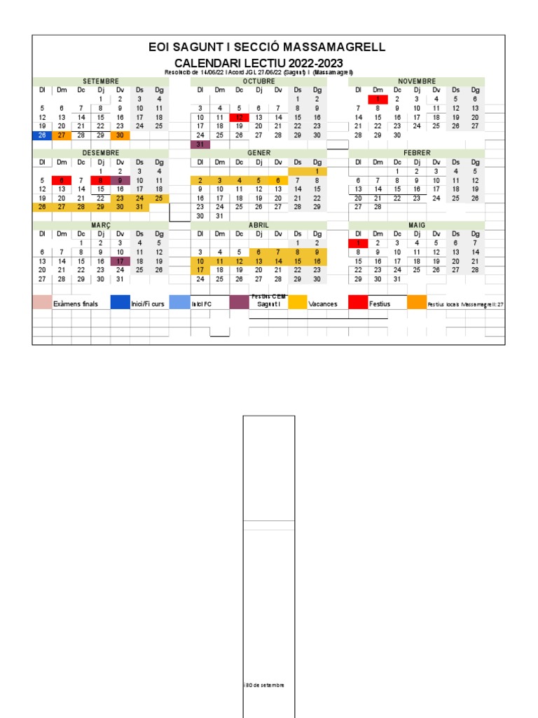 Calendari Lectiu 22 23 | PDF