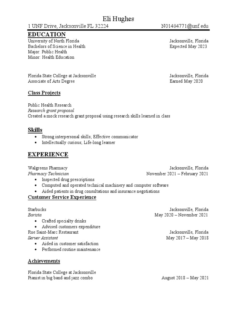 Eli Hughes Future Resume Revised | PDF