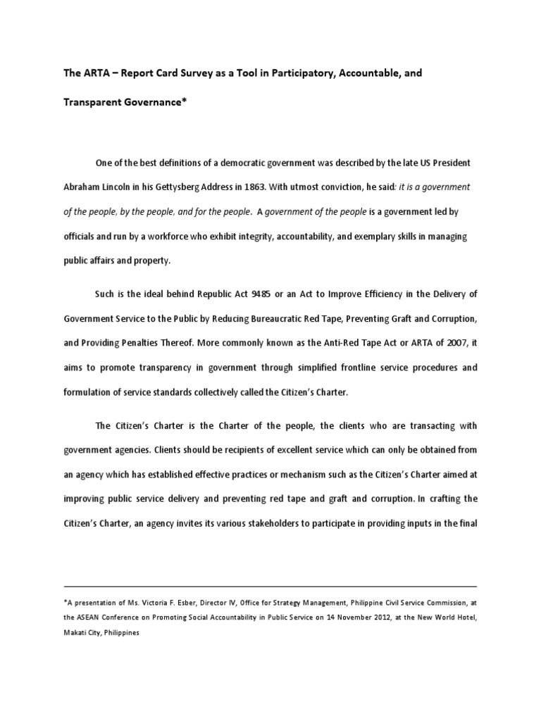 Philippines Arta | PDF | Governance | Political Corruption