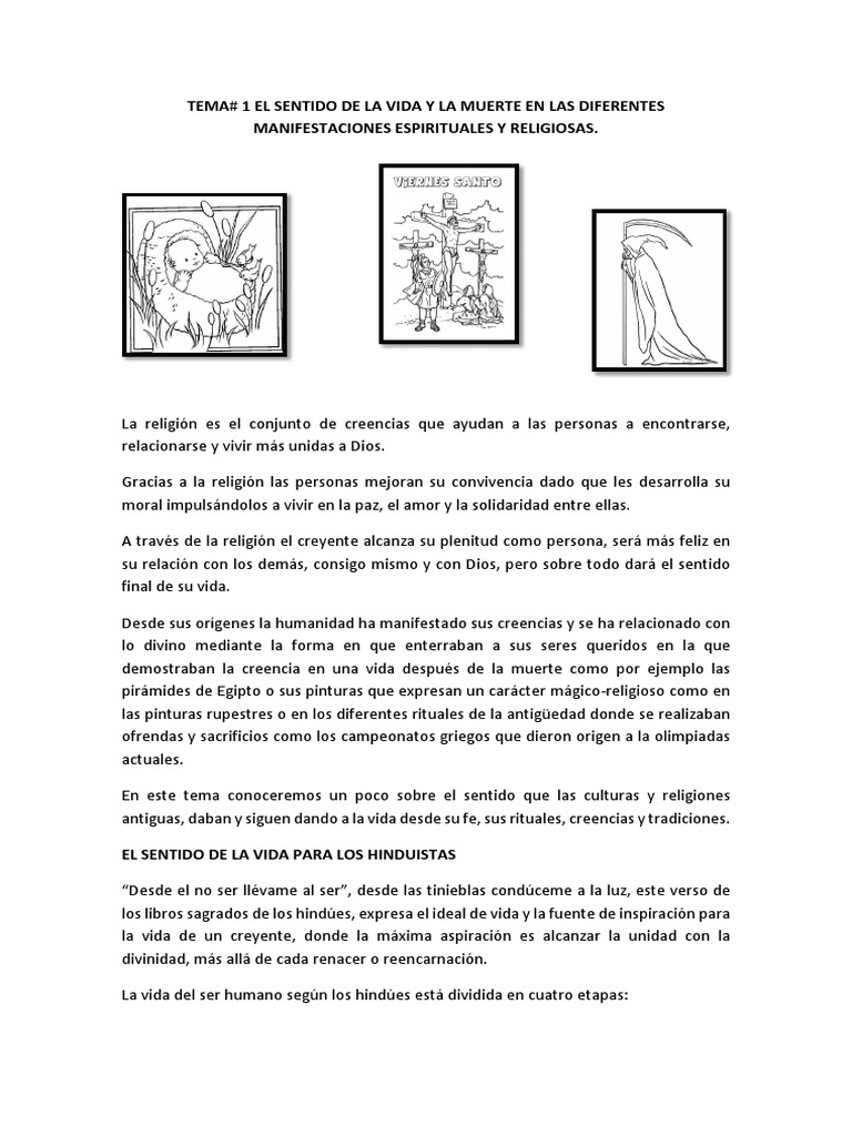 Tema 1-Sentido de La Vida y Muerte | PDF | Nirvana | Reencarnación