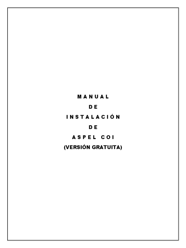 MANUAL INSTALACIÓN ASPEL COI | PDF
