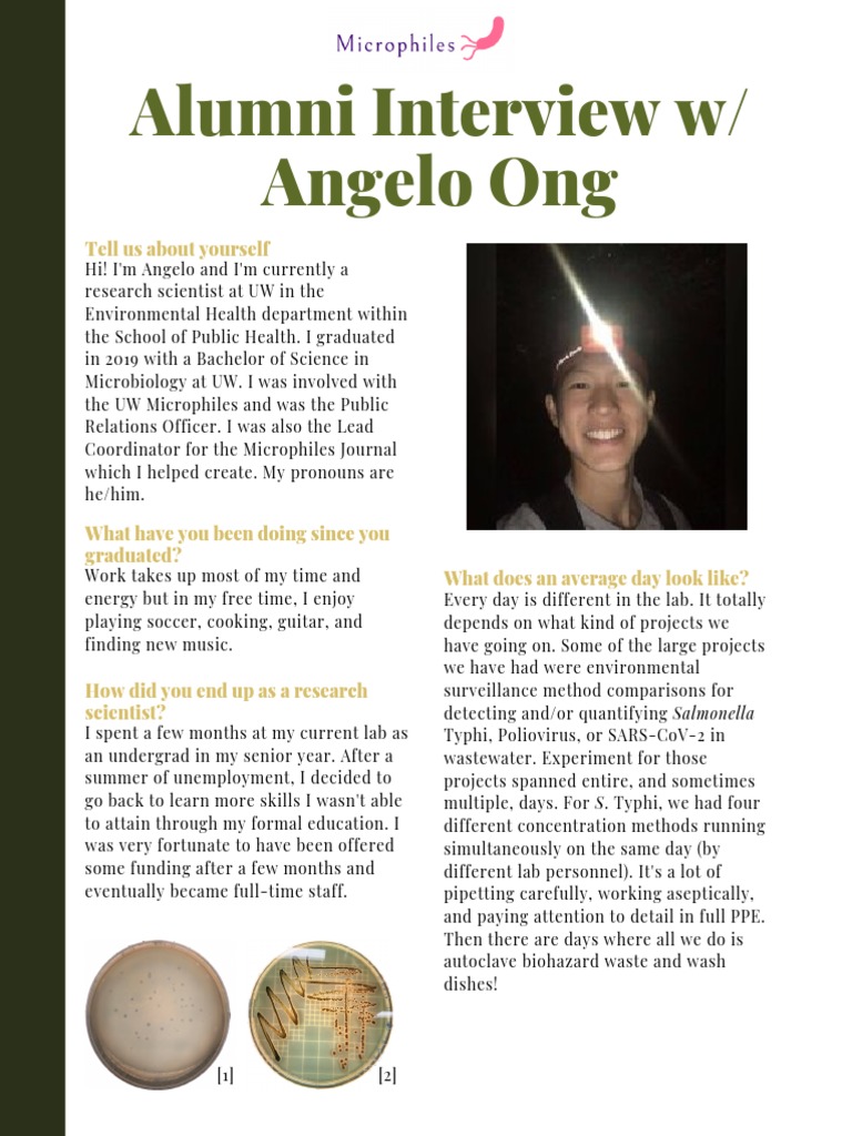 Alumni Interview With Angelo Ong | PDF | Microbiology | Science