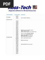 VCDS Security Access Code List | PDF