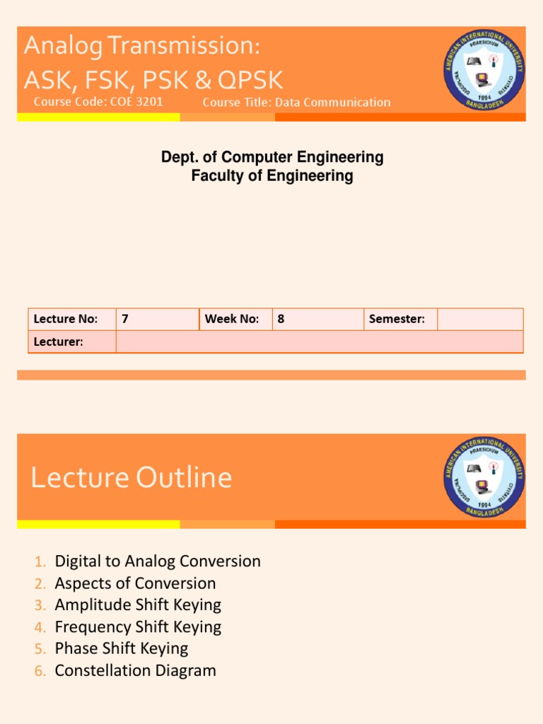 ASK, FSK, PSK & QPSK Modulation Explained | PDF | Modulation | Bit Rate