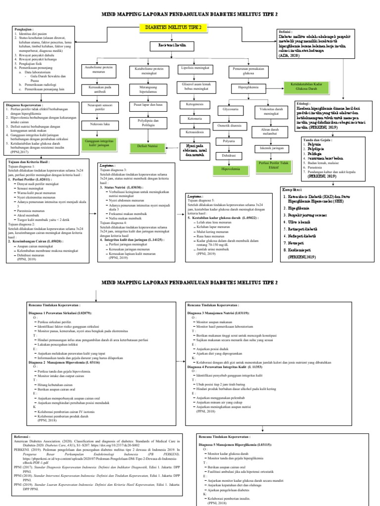 Mind Mapping Diabetes Melitus Tipe 2 | PDF