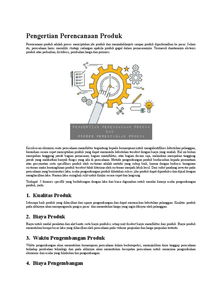 Pengertian Perencanaan Produk | PDF