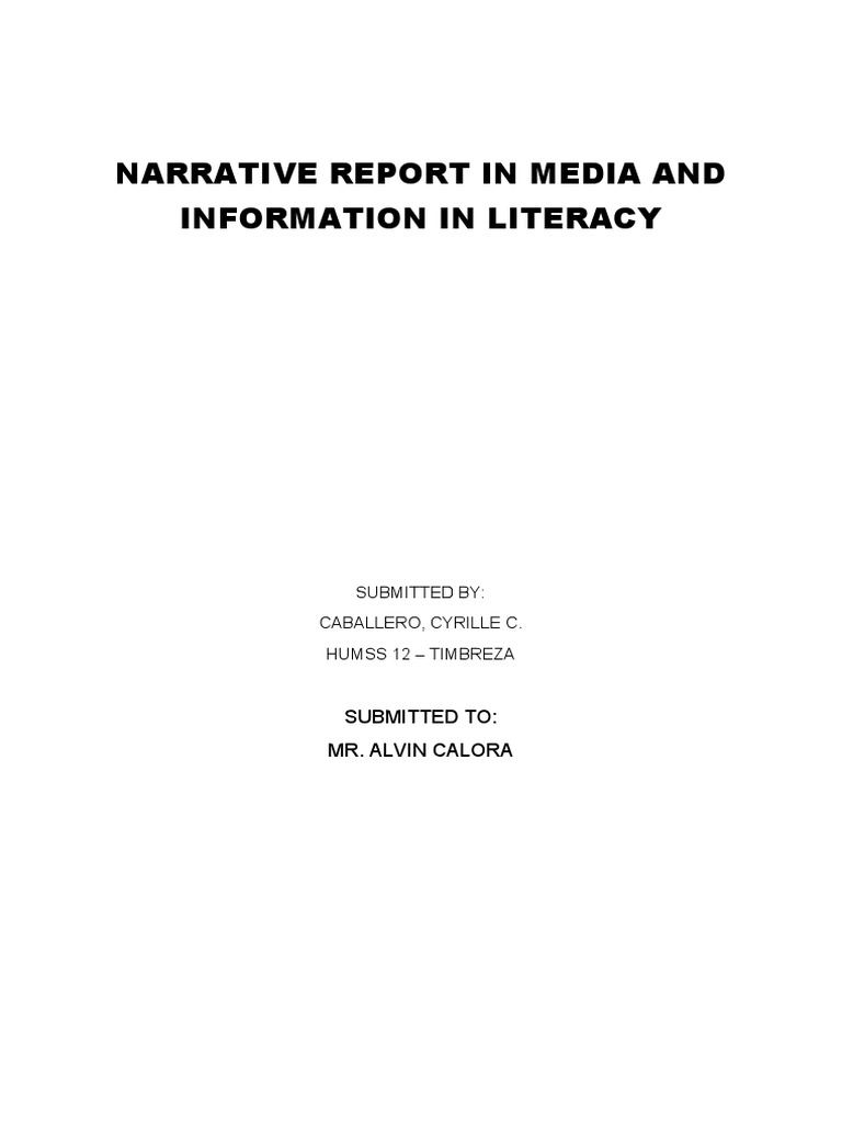 Narrative Report in Media and Information in Literacy | PDF