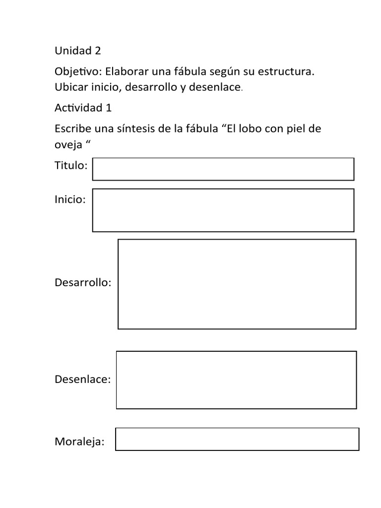 Actividad 6°B Fábula | PDF