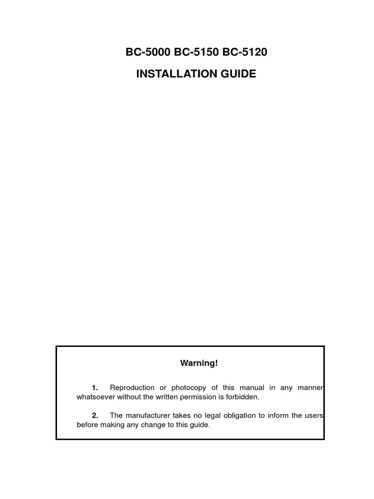 BC-5000/BC-5150 Installation Guide | PDF | Internet Protocols ...