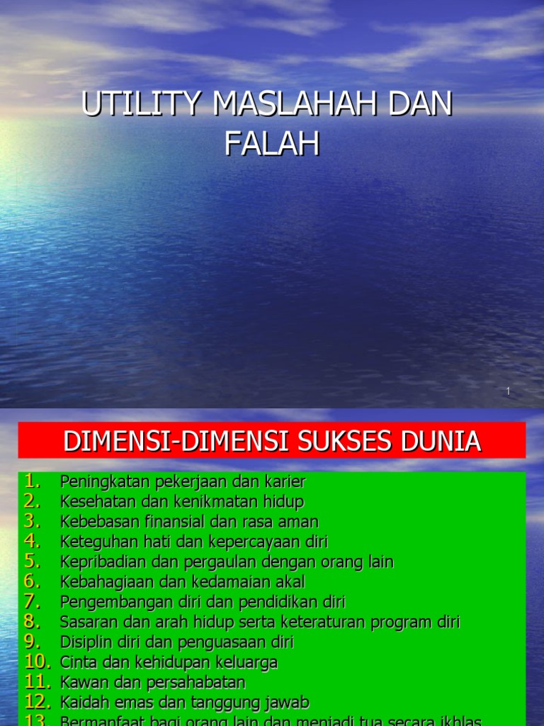 Materi 3 Falah Dan Maslahah | PDF