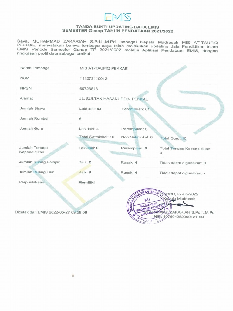 Bap Emis Mi Attaufiq Pekkae 2022 | PDF