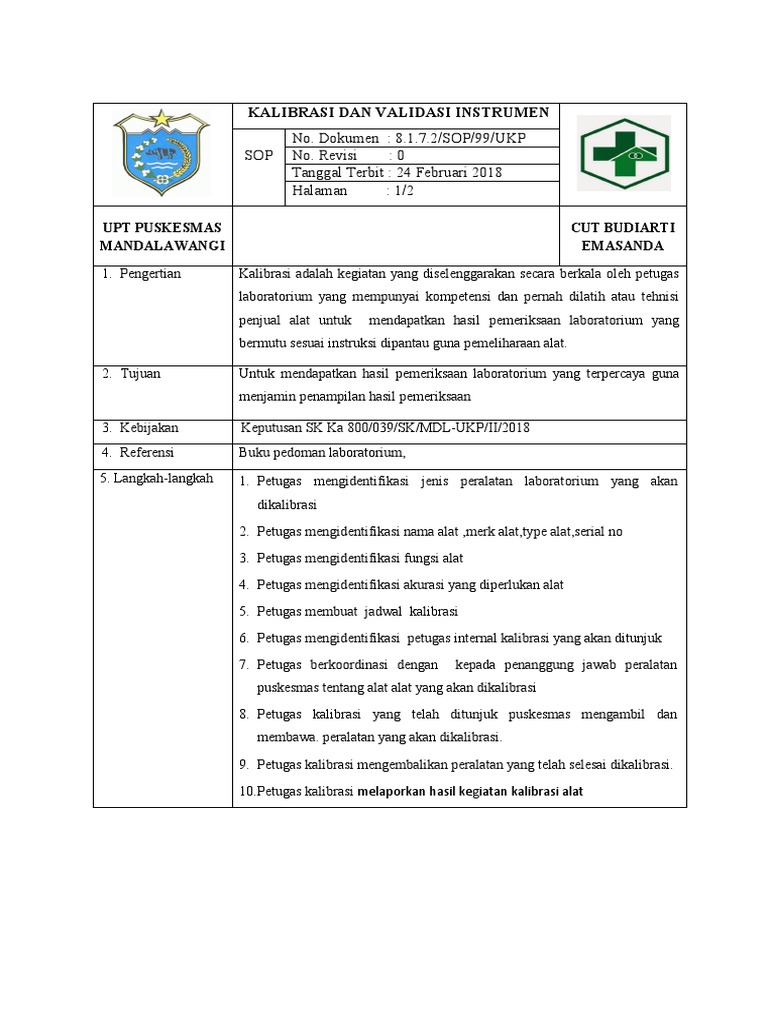 8.1.7.2 Spo Kalibrasi Dan Validasi Instrumen | PDF | Komputer