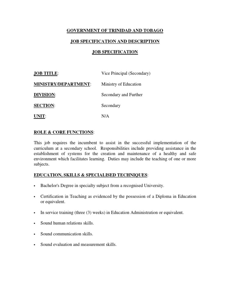 Vice Principal Sec | PDF | Teachers | Teaching Method