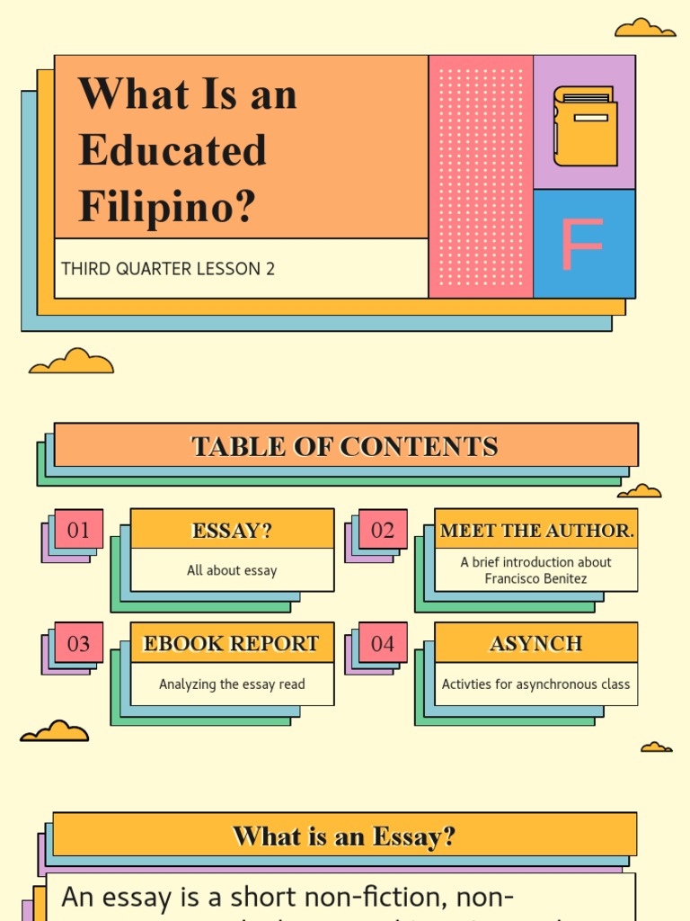 Essay & What is an Educated Filipino | PDF | Essays | Cognition
