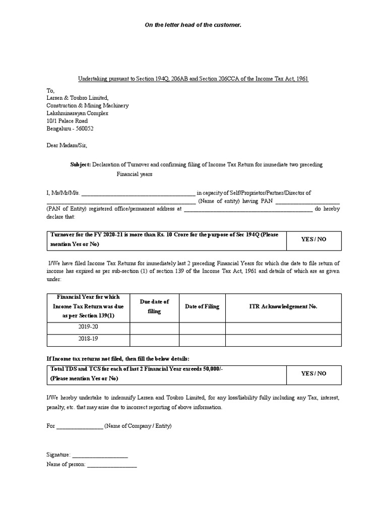 Annexure I Under Section 194Q, 206C (1H) and 206CCA | PDF