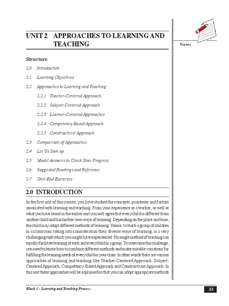 Unit 2 Approaches To Learning and Teaching: Structure | Download Free ...