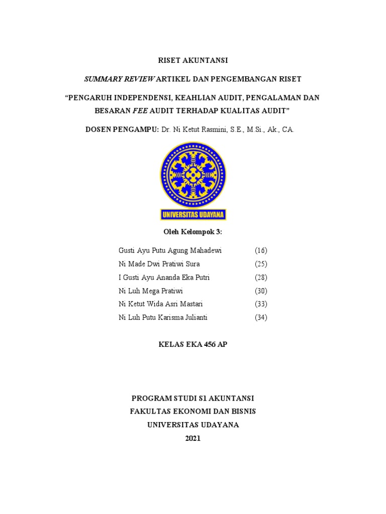 Riset Akuntansi - Kelompok 3 | PDF