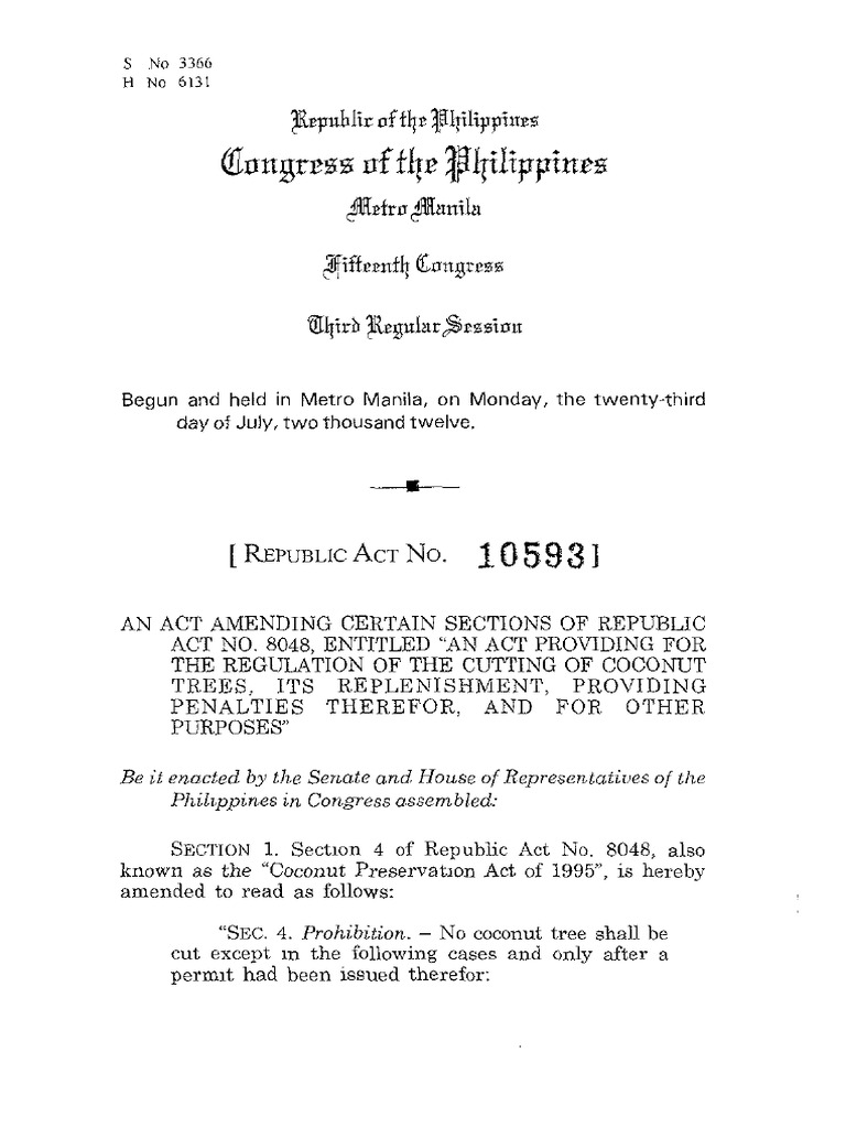 Ra 10593 Philippine Coconut Authority | PDF | Common Law | Public Law