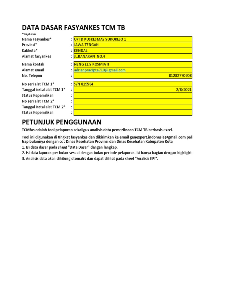 Laporan Alat TCM TB Fasyankes | PDF