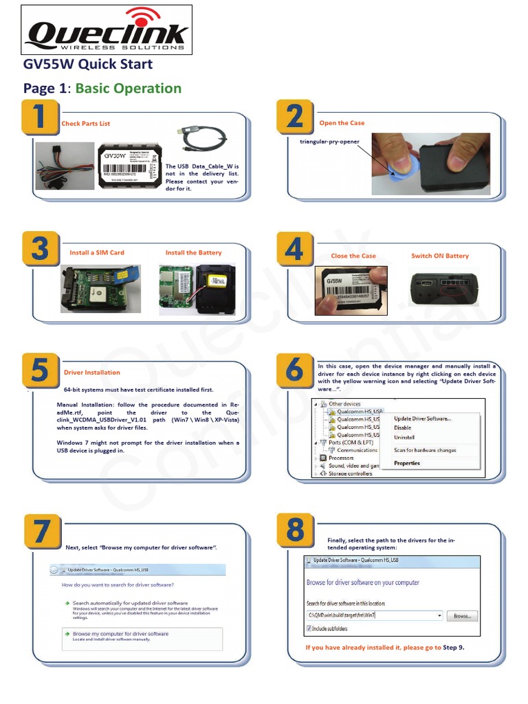GV55W Quick Start | PDF | Port (Computer Networking) | Device Driver