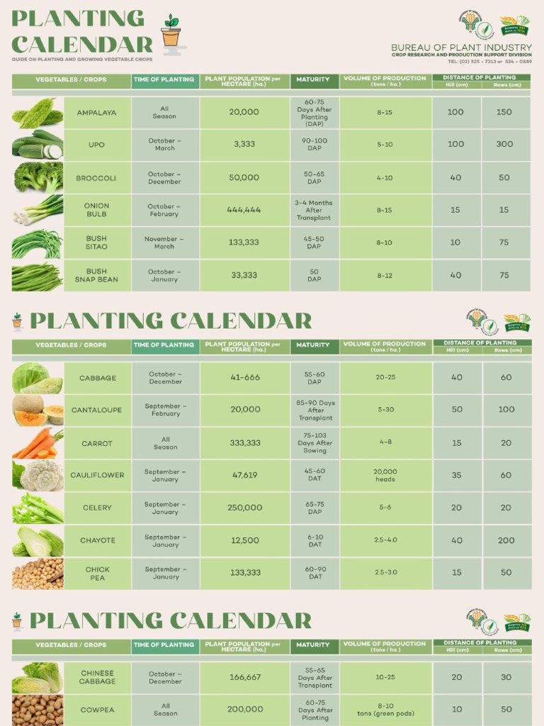 Planting Calendar | PDF