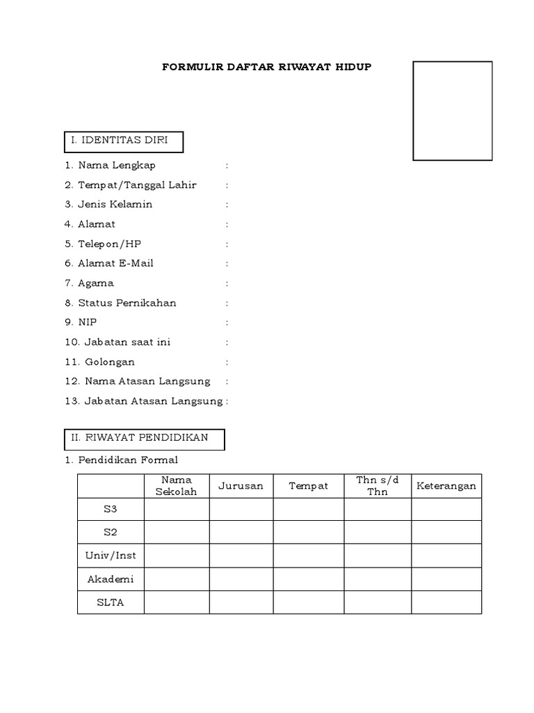 Formulir DRH - Penkom | PDF