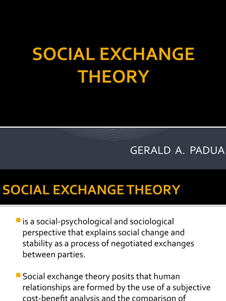 Social Exchange Theory Overview | PDF