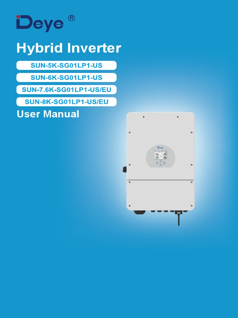 Deye Inverter Manual | PDF | Alternating Current | Power Inverter