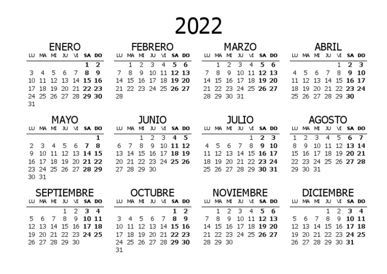 Calendario 2022 01 | PDF