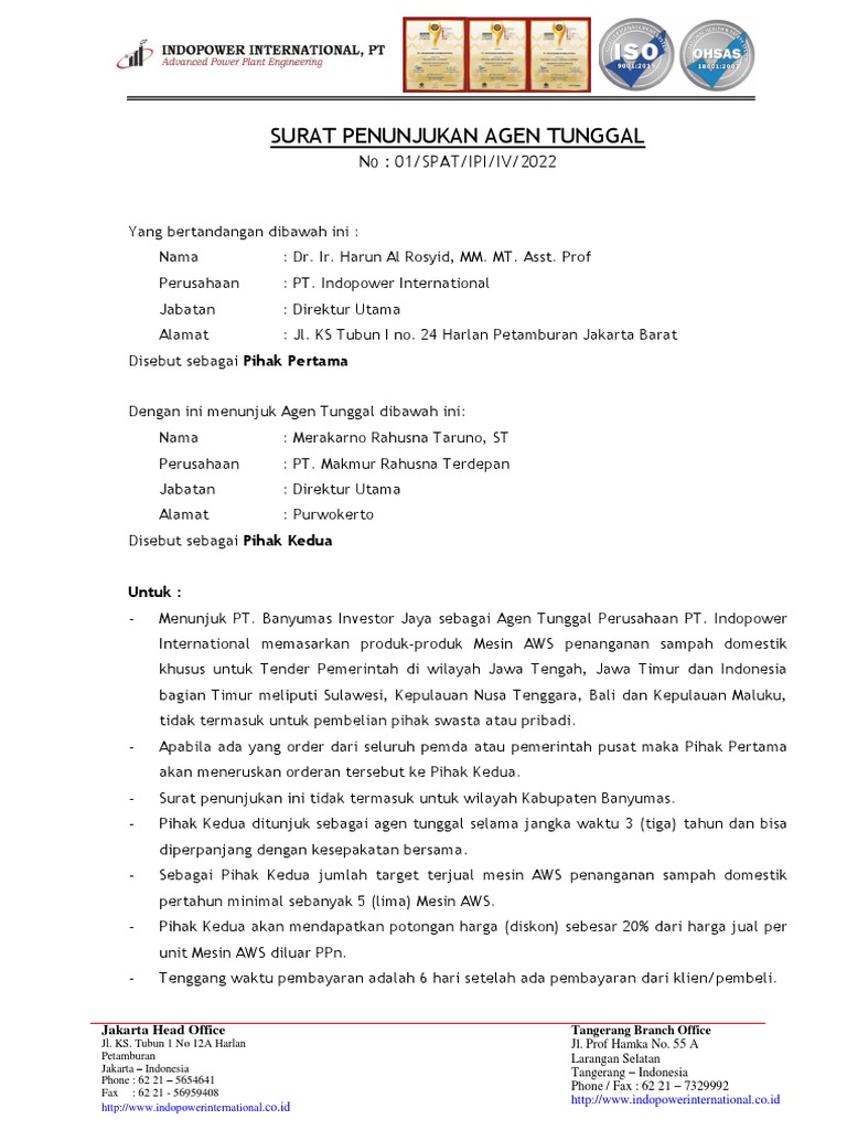 APPOINTMENT OF EXCLUSIVE AGENT | PDF