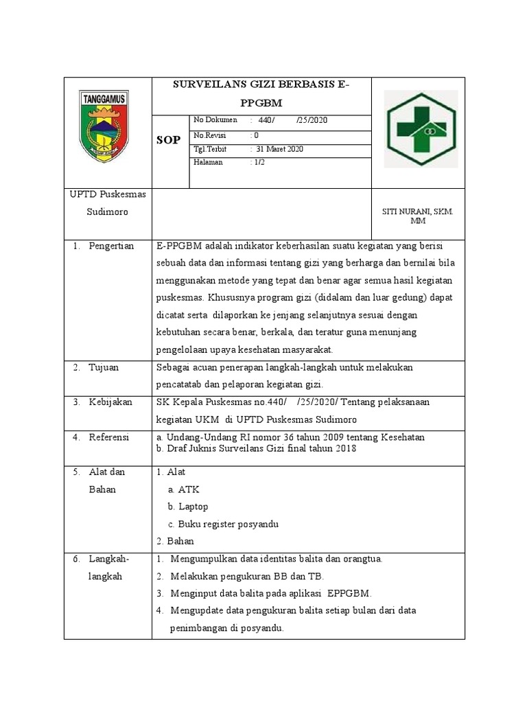 Surveilans Gizi Berbasis E Ppgbm Pdf