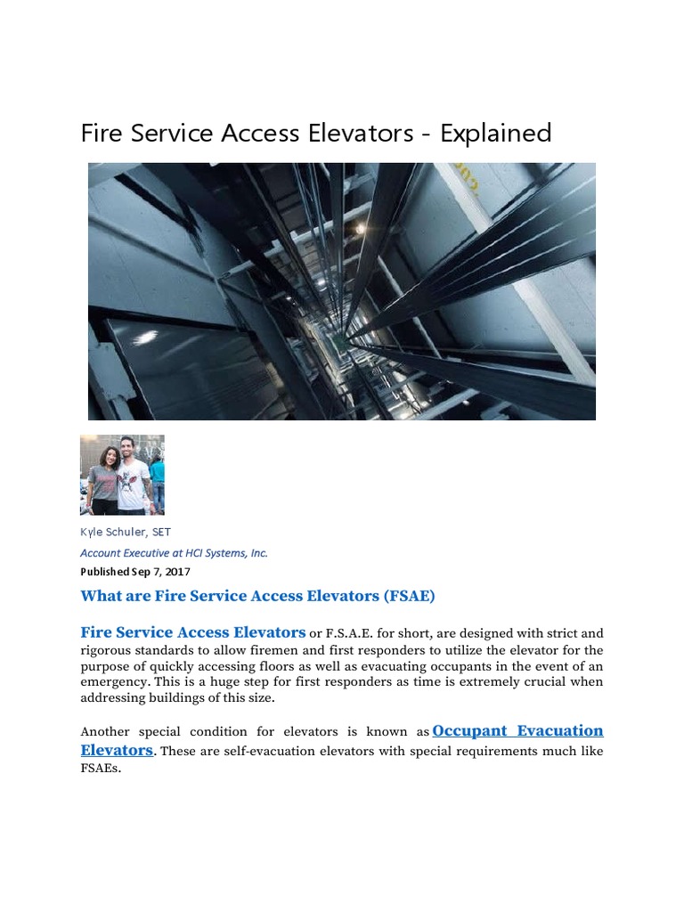 Fire Service Access Elevators - Explained | PDF | Elevator | Door