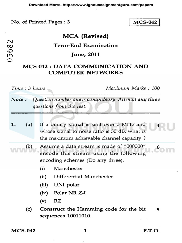 MCS 042 Previous Year Question Papers by Ignouassignmentguru | PDF | Computer Network ...