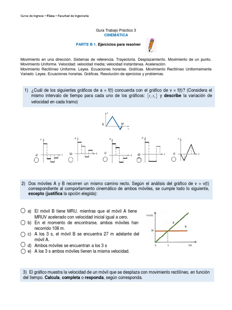Guia TP3 Parte B1 2022 | PDF | Velocidad | Cinemática