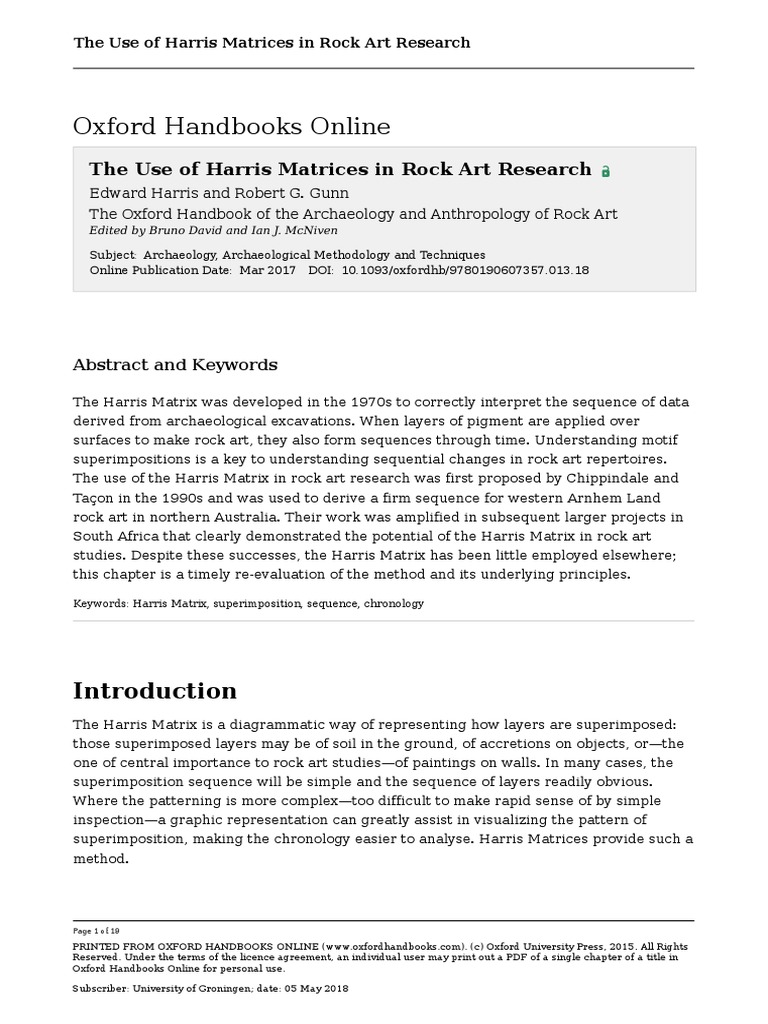 The Use of Harris Matrices in Rock Art | Download Free PDF ...