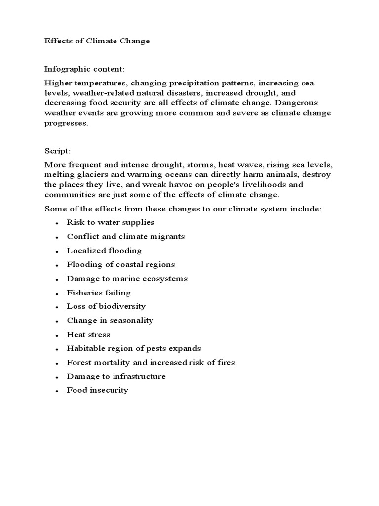 Effects of Climate Change | PDF | Climate Change | Sea Level Rise