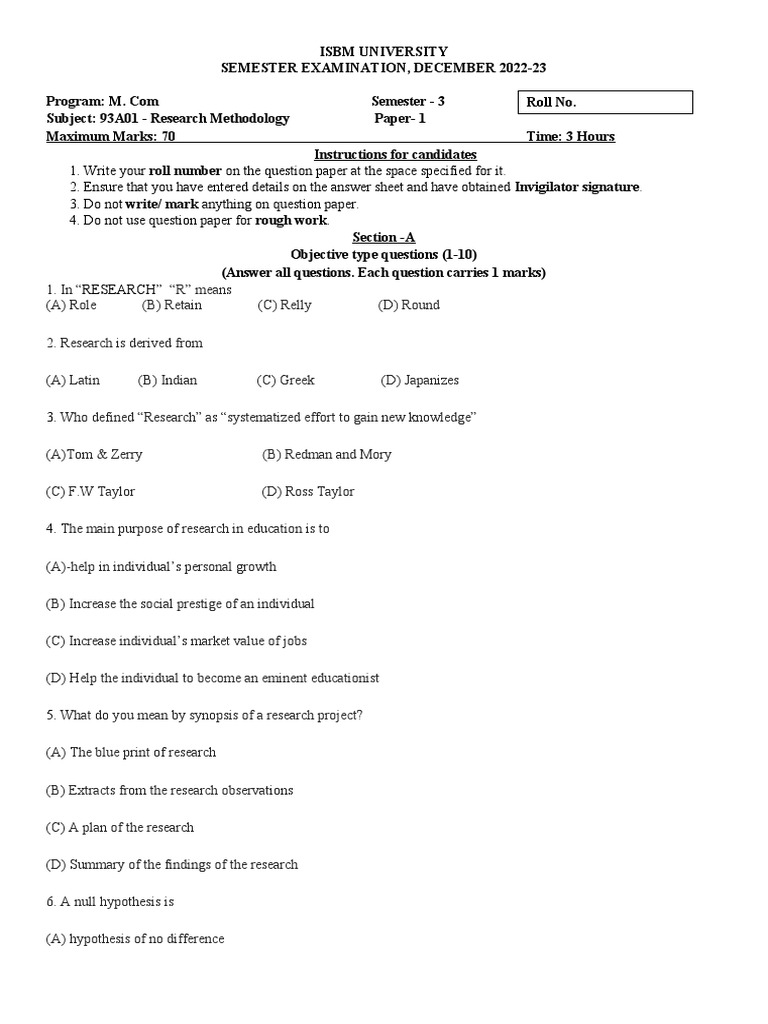 Research Methodology | PDF | Sampling (Statistics) | Census