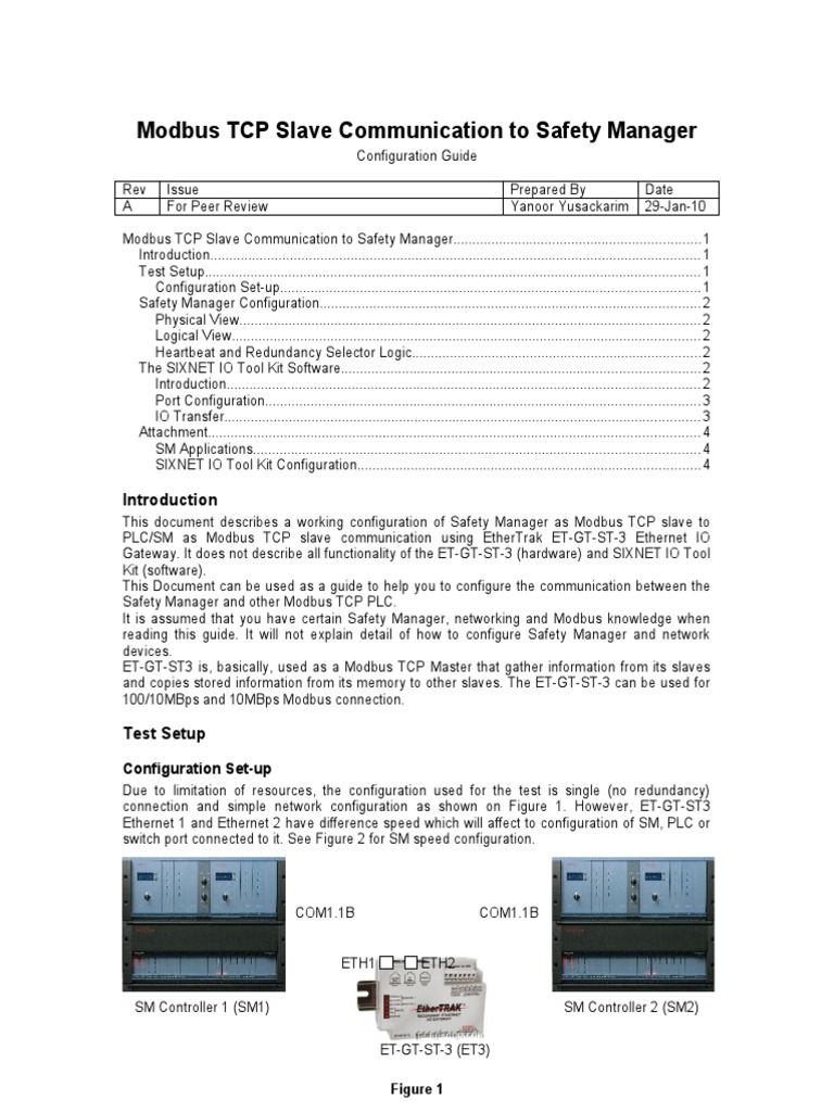 Modbus TCP Slave Communication To Safety Manager | PDF | Programmable Logic Controller ...