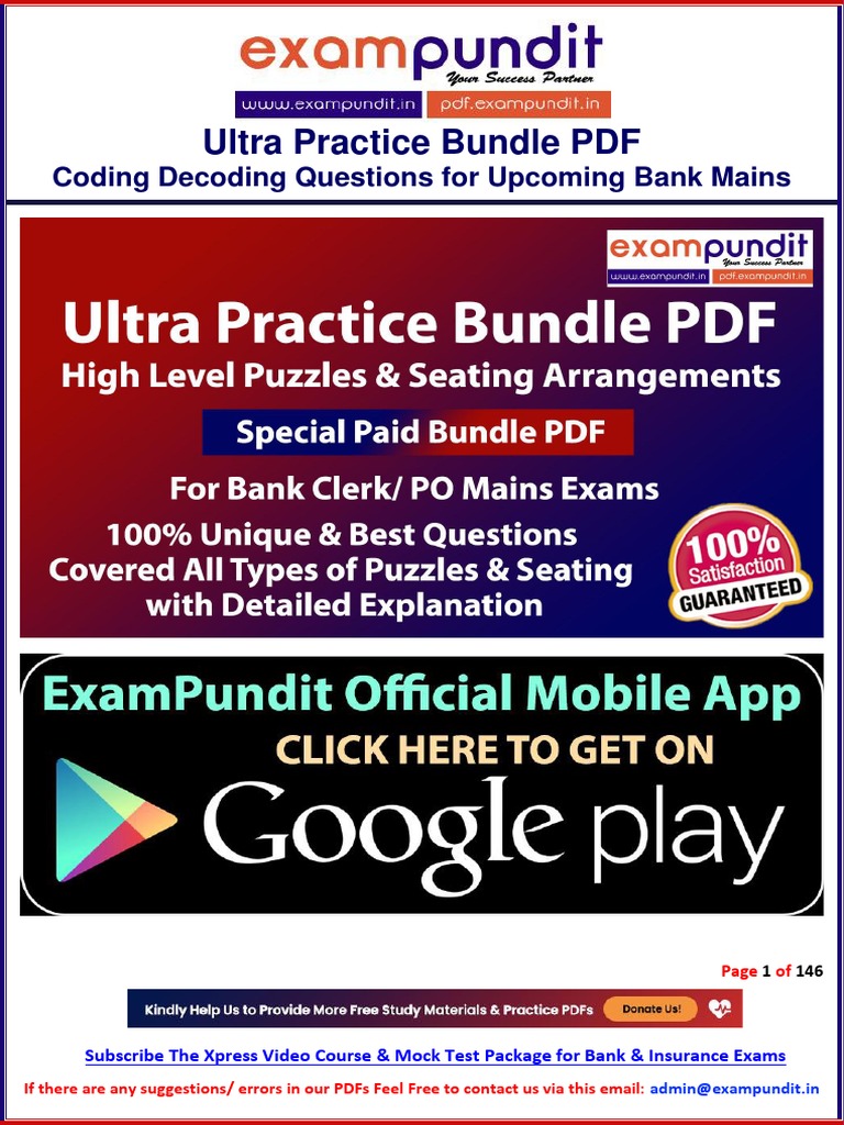 Ultra Practice Bundle PDF: Coding Decoding Questions For Upcoming Bank ...